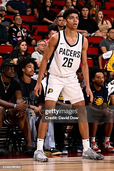 Ben Sheppard Of The Indiana Pacers Looks On During The 2023 Nba Las