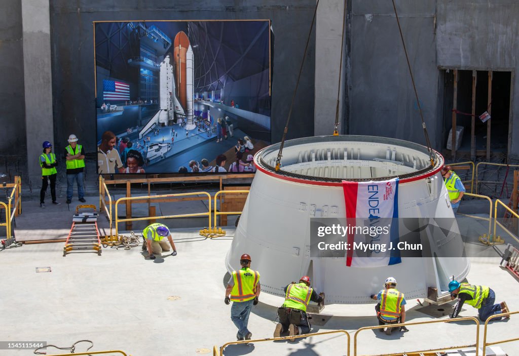 The Solid Rocket Booster Aft Skirts Were Placed Onto Seismic Isolator