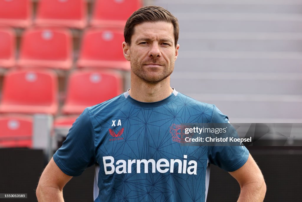 Head Coach Xabi Alonso Of Bayer Leverkusen Poses During The Team
