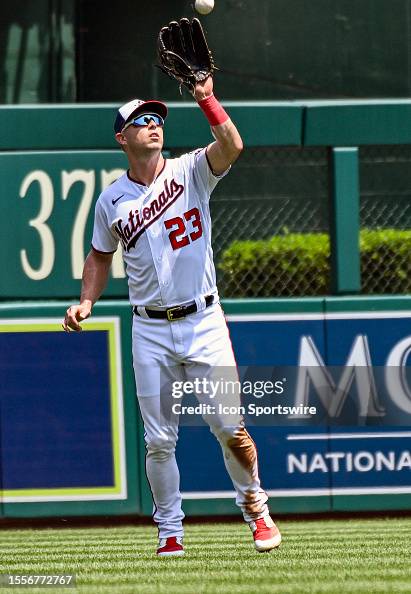 Washington Nationals Left Fielder Corey Dickerson Fields A Fly Ball