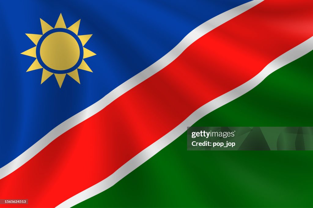 Flag Of Namibia Namibian Flag Vector Flag Background Stock Illustration