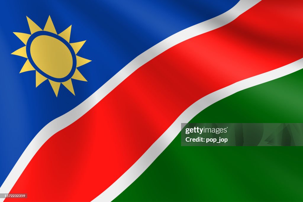 Flag Of Namibia Namibian Flag Vector Flag Background Stock Illustration