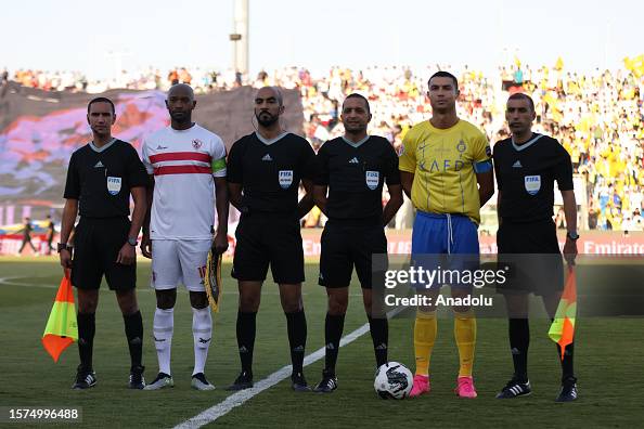 Cristiano Ronaldo Of Al Nassr Poses For A Photo Before The Arab Club