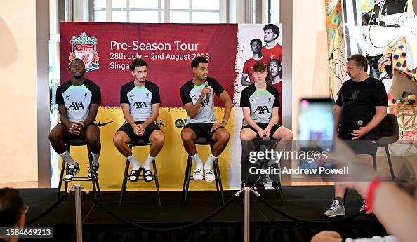 Ibrahima Konate, Curtis Jones , Cody Gakpo. and James McConnell of ... Ibrahima Konate, Curtis Jones , Cody Gakpo. and James McConnell of ...