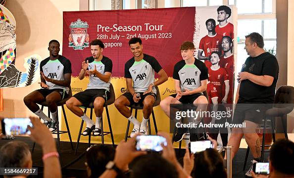 Ibrahima Konate, Curtis Jones , Cody Gakpo. and James McConnell of ... Ibrahima Konate, Curtis Jones , Cody Gakpo. and James McConnell of ...