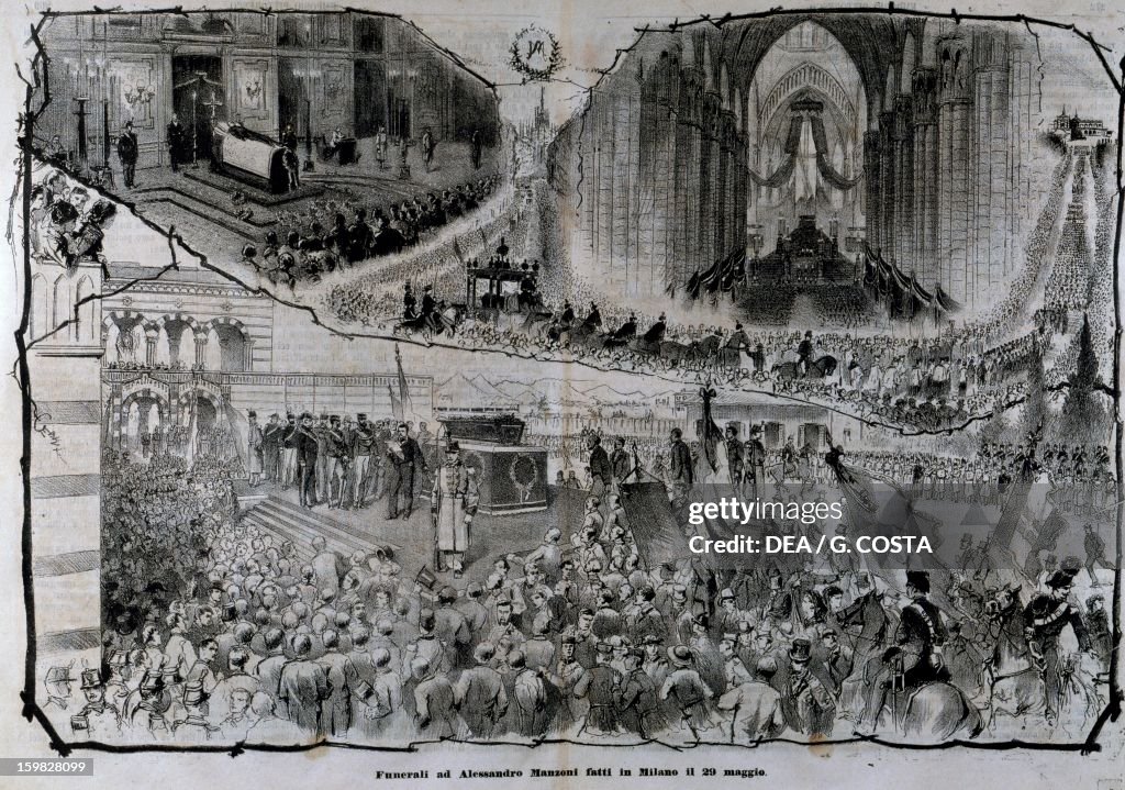 The Funeral Of Alessandro Manzoni Milan May 29 1873 Italy 19th