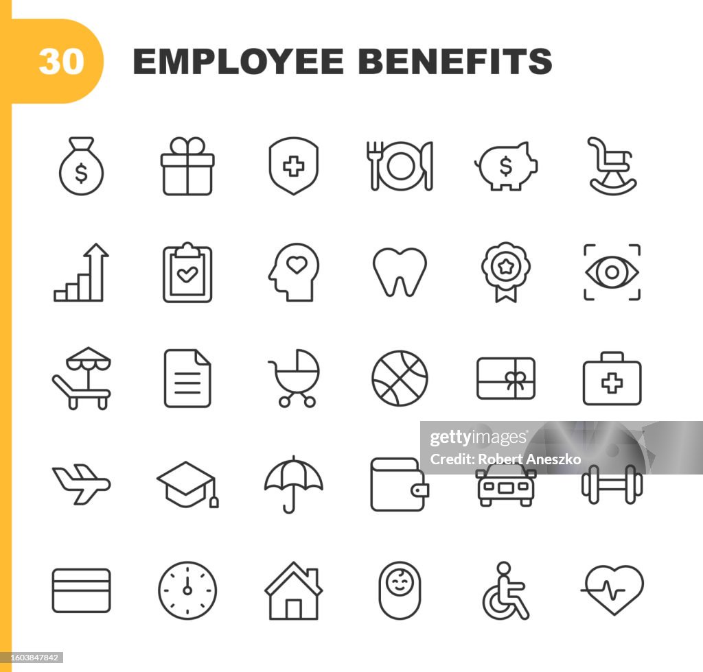 Employee Benefits Line Icons Editable Stroke Contains Such Icons As ... Employee Benefits Line Icons Editable Stroke Contains Such Icons As ...
