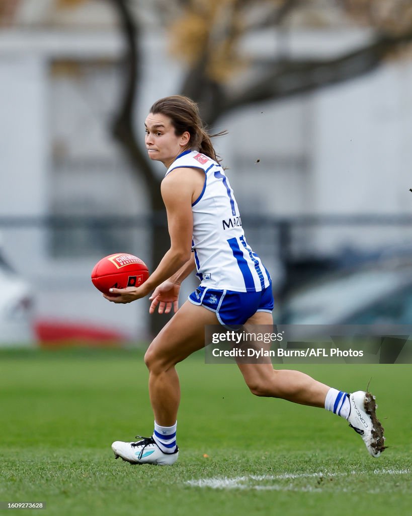 Ashleigh Riddell Of The Kangaroos In Action During The 2023 Aflw