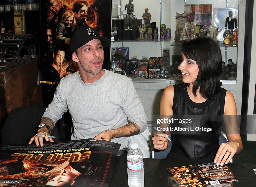 Actor Noah Hathaway And Actress Cortney Palm Participate In The News