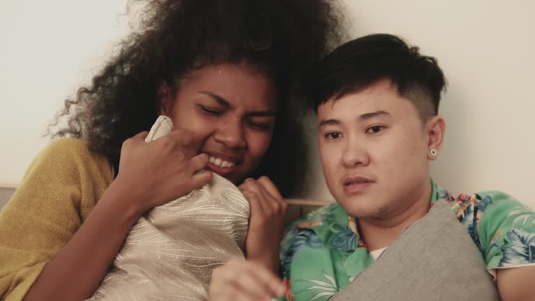 Couple Watching Scary Movie Videos And Hd Footage Getty Images