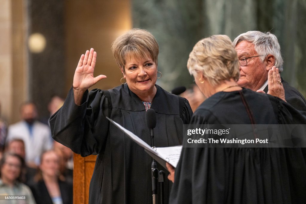 Janet Protasiewicz Is Sworn In For Her Position As A State Supreme