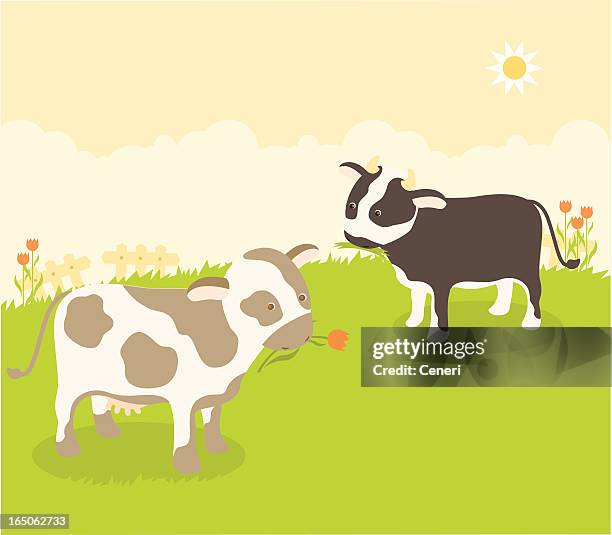 Cow Eating Grass Illustration Photos And Premium High Res Pictures