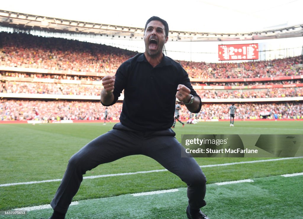 Arsenal manager Mikel Arteta celebrates the 3rd goal, scored by... News ... Arsenal manager Mikel Arteta celebrates the 3rd goal, scored by... News ...