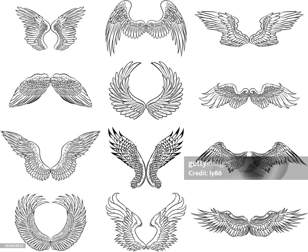 Fallen Angel Wings Drawings