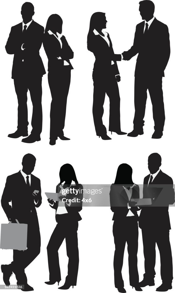 Business People Vector Silhouette