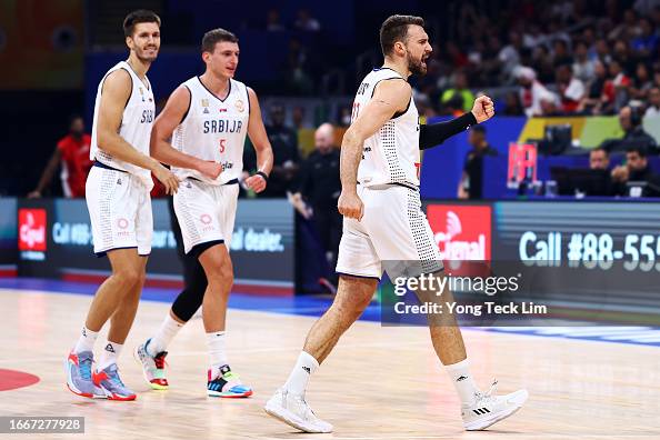 Marko Guduric Of Serbia Celebrates After A Play In The First Quarter