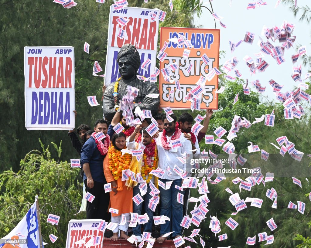 ABVP final panel candidates for DUSU 2023 President Tushar Dedha ... ABVP final panel candidates for DUSU 2023 President Tushar Dedha ...