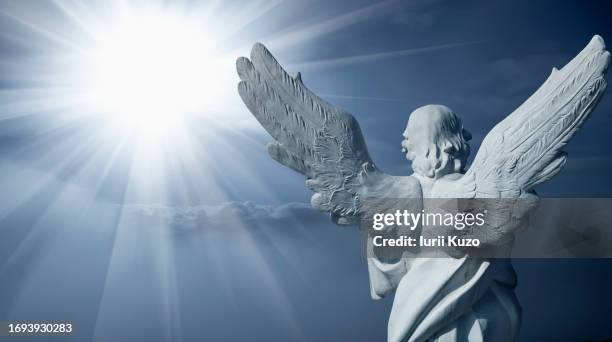 Angel of heaven. Ancient statue against | Posters, Impressions ...