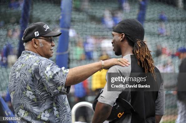 Chicago Cubs Hall of Famer Billy Williams and Andrew McCutchen of the ... Chicago Cubs Hall of Famer Billy Williams and Andrew McCutchen of the ...