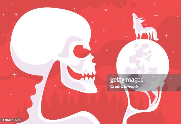 Skeleton Holding Moon With Howling Wolf High Res Vector Graphic Getty skeleton-holding-moon-with-howling-wolf-high-res-vector-graphic-getty