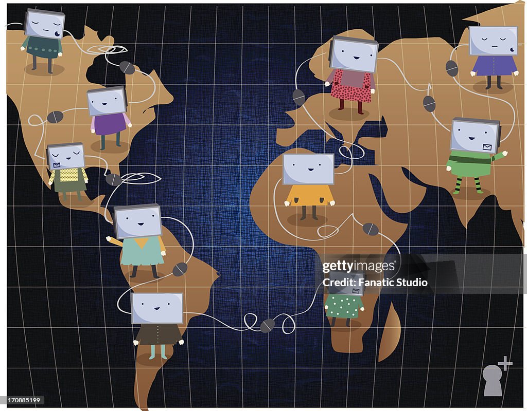 Illustrative Representation Of Global Networking High-Res Vector ... Illustrative Representation Of Global Networking High-Res Vector ...