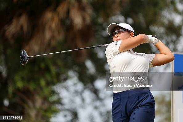 Jiwon Jeon of South Korea hits her tee shot on the 18th hole during ... Jiwon Jeon of South Korea hits her tee shot on the 18th hole during ...