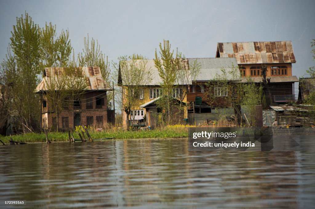 Buildings On The Banks Of The Jhelum River Srinagar Jammu And Kashmir