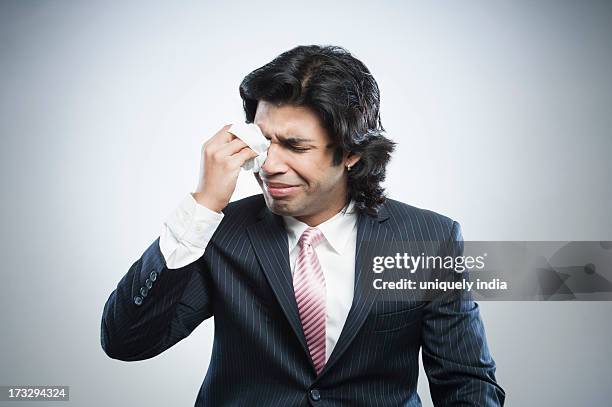 Man Crying Tissue Photos And Premium High Res Pictures Getty Images