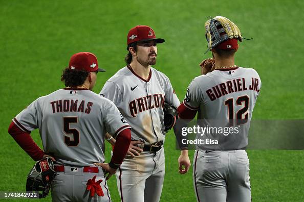 Corbin Carroll, Lourdes Gurriel Jr. #12 and Alek Thomas of the... News ... Corbin Carroll, Lourdes Gurriel Jr. #12 and Alek Thomas of the... News ...