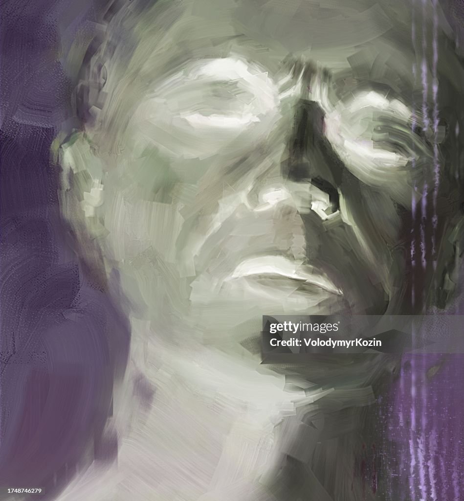 Sadness Illustration Male Portrait High Res Vector Graphic Getty Images