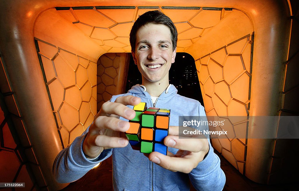 Rubiks Cube world champion Feliks Zemdegs poses for a photo on July ... Rubiks Cube world champion Feliks Zemdegs poses for a photo on July ...