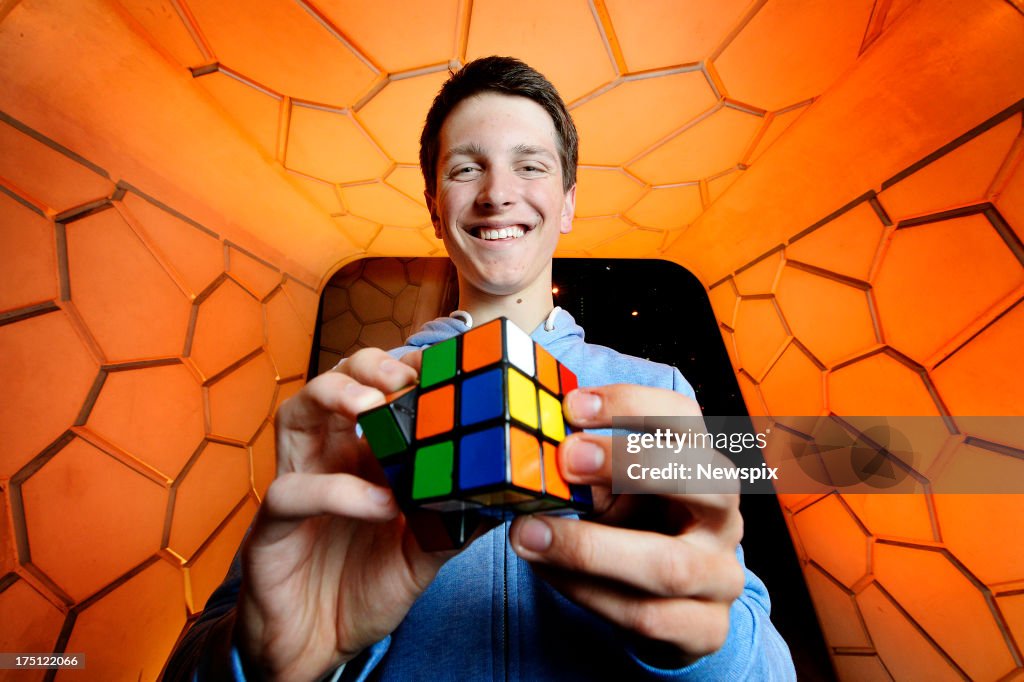 Rubiks Cube world champion Feliks Zemdegs poses for a photo on July ... Rubiks Cube world champion Feliks Zemdegs poses for a photo on July ...