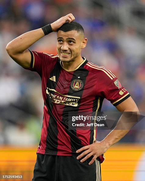 Giorgos Giakoumakis of Atlanta United reacts during the first half of ... Giorgos Giakoumakis of Atlanta United reacts during the first half of ...