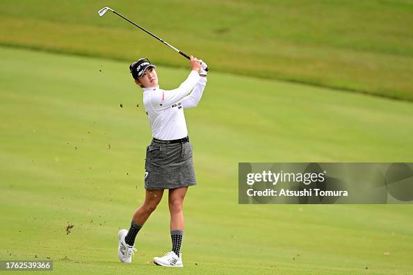 Chisato Iwai Of Japan Hits Her Second Shot On The 7th Hole During The