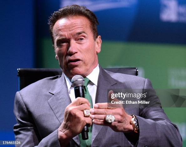 Actor And Former California Gov Arnold Schwarzenegger Speaks During