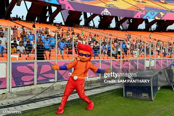The 2023 Icc Mens Cricket World Cup Mascot Blaze Strikes A Pose