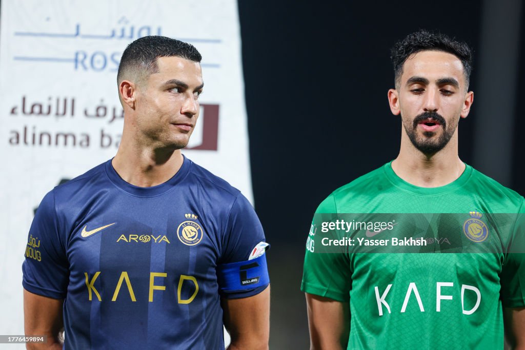 Cristiano Ronaldo Of Al Nassr Looks Prior The Saudi Pro League Match