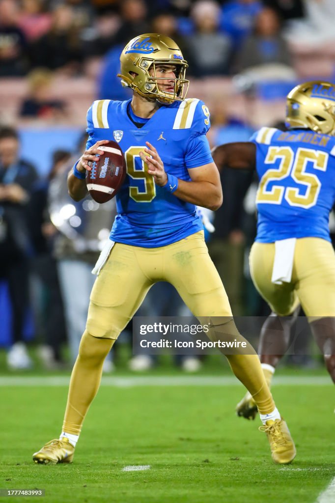 Bruins quarterback Collin Schlee in the pocket during the college ... Bruins quarterback Collin Schlee in the pocket during the college ...