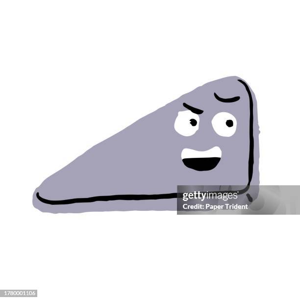 Geometric face, emoji with triangle shape, three angles. Excited ...