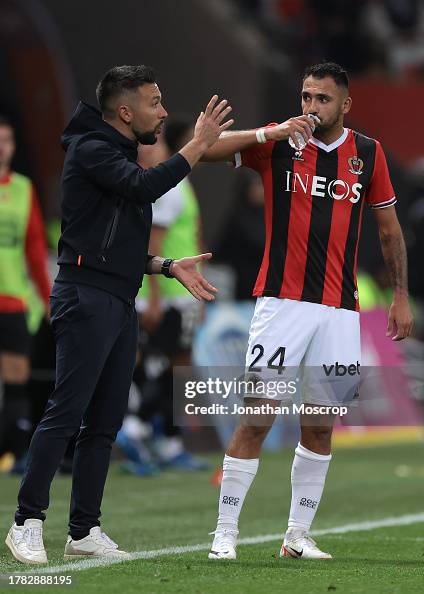 Francesco Farioli Head Coach Of Ogc Nice Gives Instructions To Gaetan Nachrichtenfoto Getty