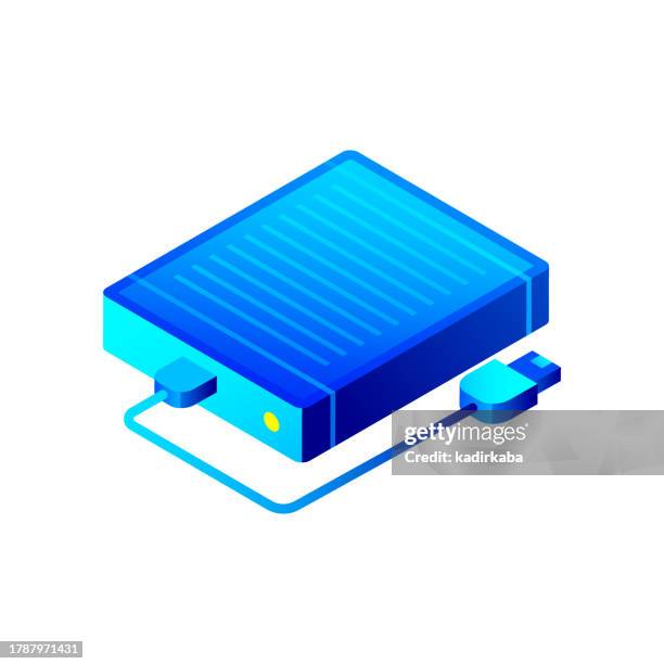 Vector Illustration Of Hard Drive Isometric Icon And Three Dimensional ... Vector Illustration Of Hard Drive Isometric Icon And Three Dimensional ...
