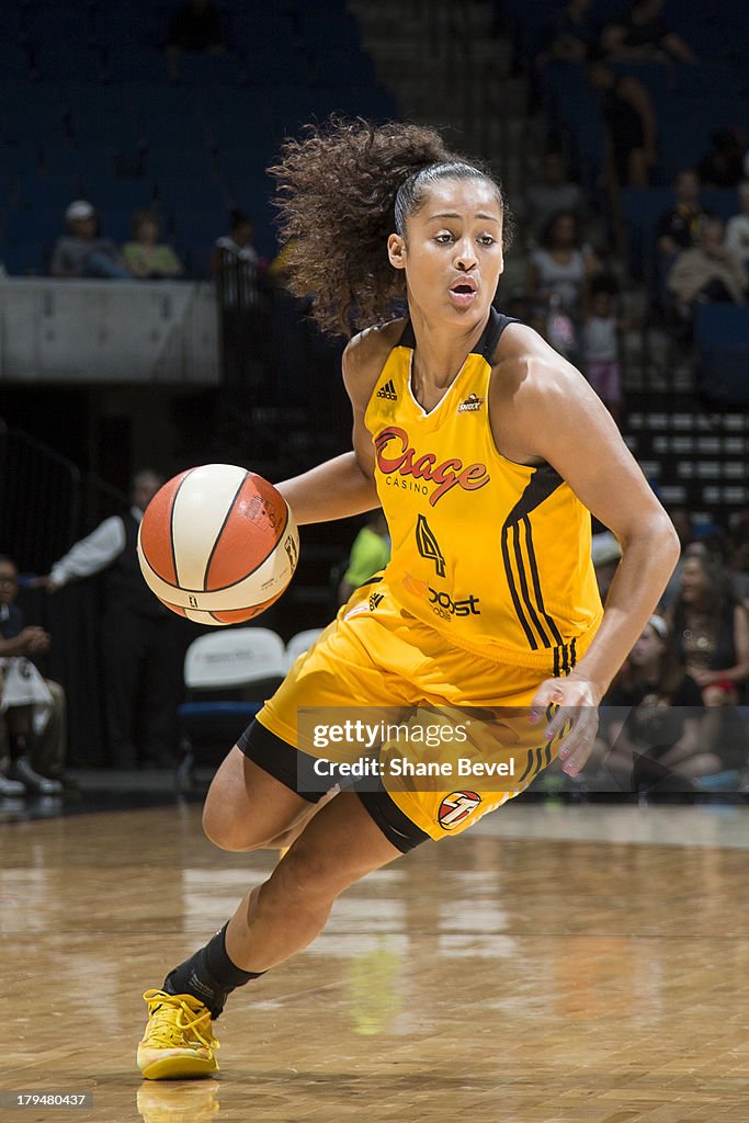 Skylar Diggins Of The Tulsa Shock Drives To The Basket During The