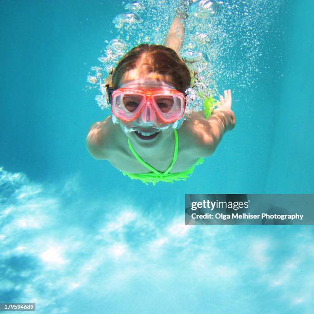 Caucasian Girl Swimming Underwater In Pool Photos And Premium High Res Pictures Getty Images