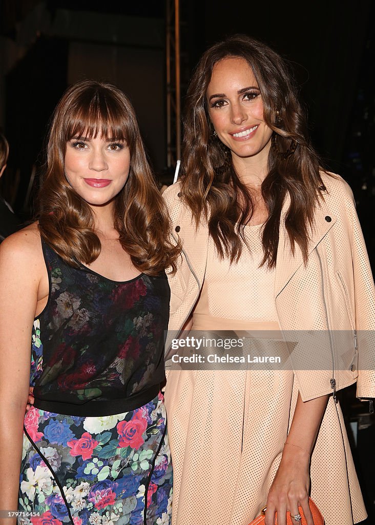 Christa B Allen And Louise Roe Pose Backstage At The Rebecca Minkoff
