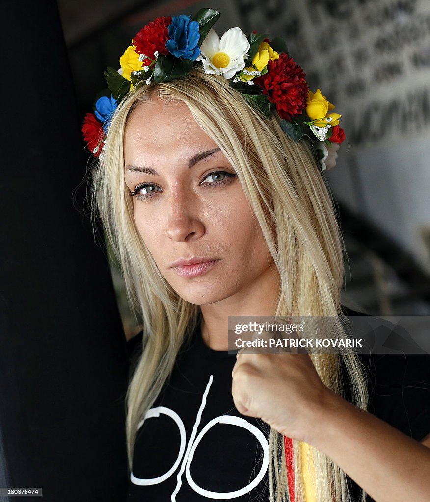 Leader Of Ukrainian Feminist Protest Group Femen Inna Shevchenko