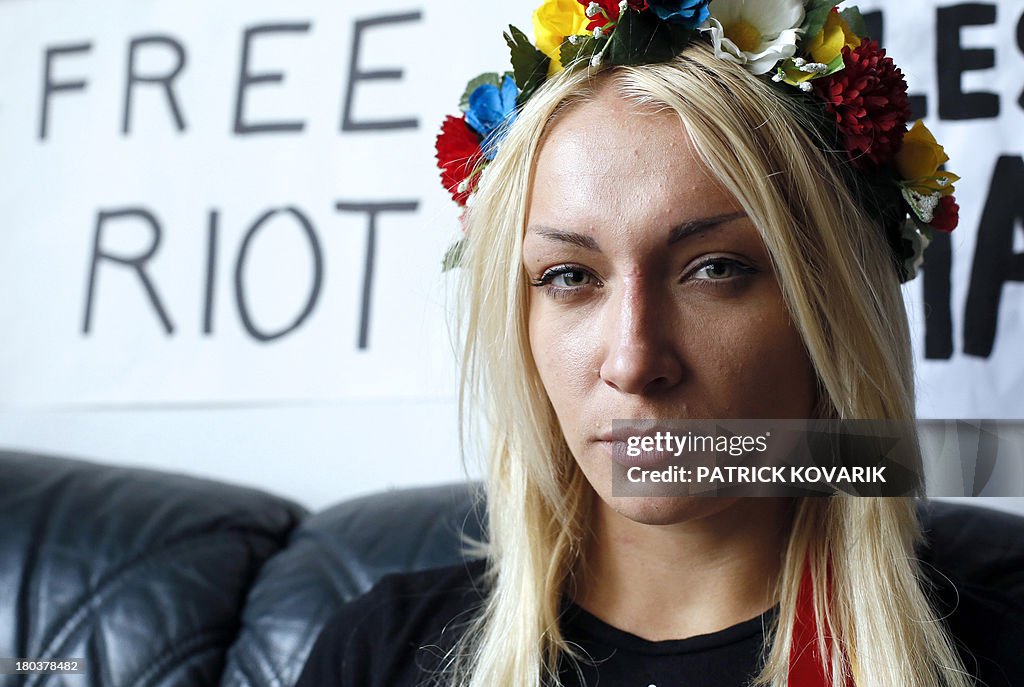 Leader Of Ukrainian Feminist Protest Group Femen Inna Shevchenko