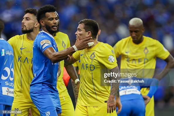 Ali Al Buliahi Of Al Hilal And Otavio Of Al Nassr During The Saudi