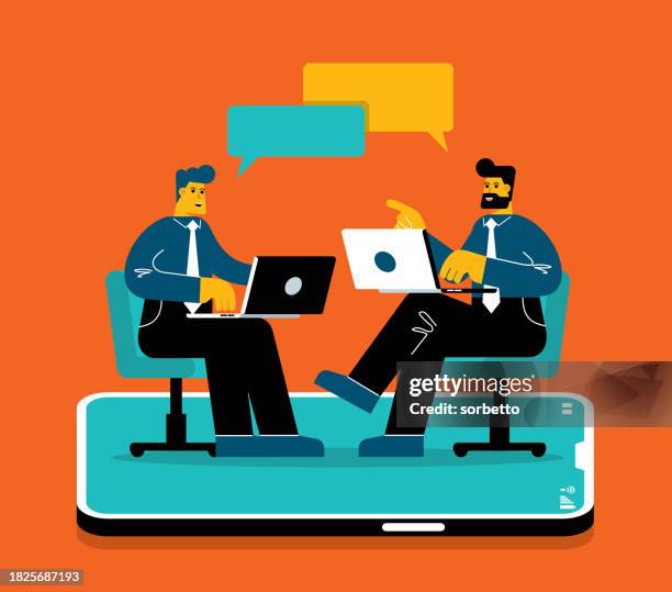 103 Remote Team Chat High Res Illustrations Getty Images