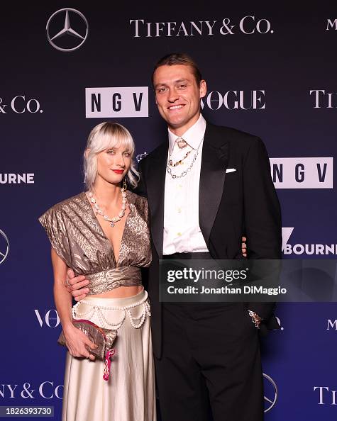 Collingwood Afl Player Darcy Moore And Partner Dee Salmin Pose For A News Photo Getty Images