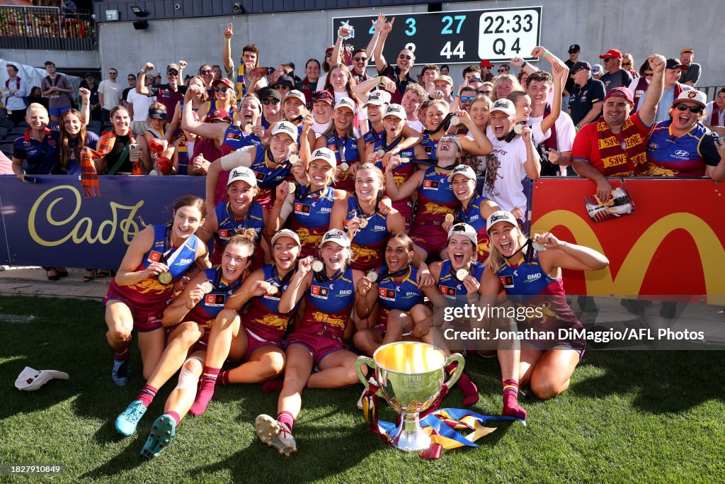 The Lions Pose For A Photo During The Aflw Grand Final Match Between